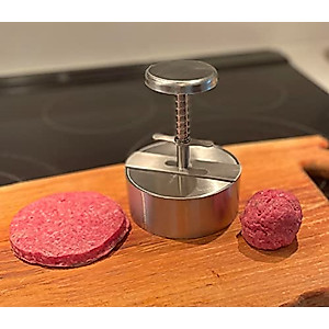 Hanerk XL Burger Press 5 1/2" inch Patty Maker, Easy to Clean Dishwasher Safe, Stainless Steel, 5 1/2 inch Diameter Burger Patty, Grill Tool, Patty Maker, Mold, Thin or Thick