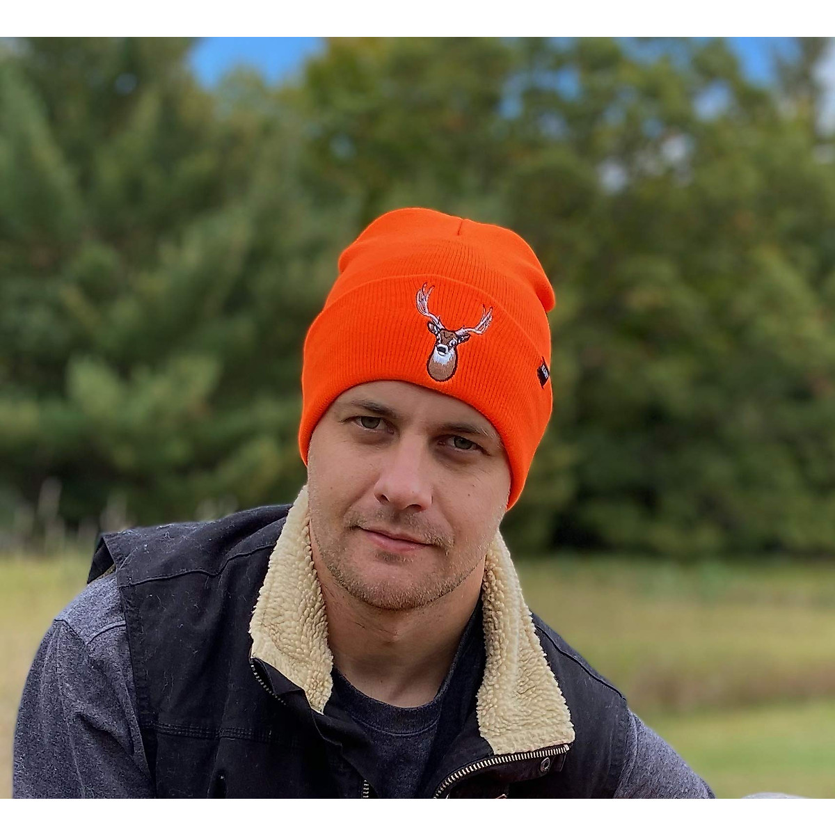 Klarny Blaze Orange Hunting Hat for Men, Women, Kids, High-Visibility Orange Hunting Beanie, Comfortable, Stretchy Knit Hunter Orange Hat Deer & Bow Hunting Gear, Safety Accessories, One Size
