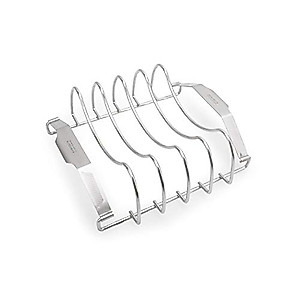 Everdure Rib Rack for Smoking and Grilling, Stainless Steel Meat Rack for Charcoal or Smoker Grill with Easy Grip Handles, Great for Whole Roasts or Racks of Ribs, Dishwasher Safe