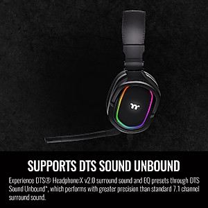 Thermaltake Argent H5 RGB 7.1 Surround Gaming Headset, 50mm Hi-Res Drivers, Compatible with PC, Xbox One, PS4, Mac, Mobile and Nintendo Switch, Black, GHT-THF-DIECBK-31