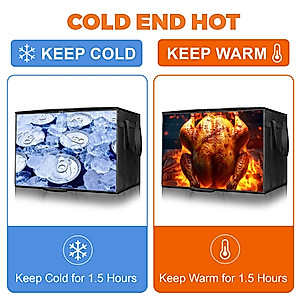 Micanlo Insulated Food Delivery Bag, Commercial Grade Pizza Carrier for Hot and Cold Food, Large Reusable Catering Cooler Bag 22x15x14, Pizza Delivery Box for Uber Eats, Doordash Essentials