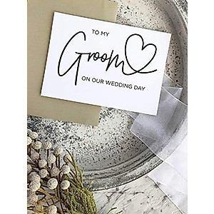 To My Groom on our Wedding Day Card from Bride Black and White Modern Wedding