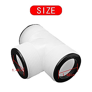 Split Hose T-Joint union compatible with Intex & Coleman Pool 1.5 Inch +3 L Rings, Above Ground Pool Parts,Ytpoools