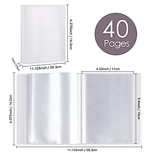 40 Pages A6 Clear Stamps Storage Embossing Folder Storage Photo Storage Album Seal Bags Storage Keeper Cards Folder Storage Bag for DIY Scrapbooking Arts Crafts Collecting Bags