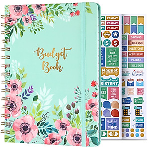 Budget Planner - Budget Book, Undated Monthly Bill Organizer with Pockets, 8.3" x 6.2", Expense Tracker Notebook, Budgeting Journal and Financial Planner/Book, Thick Paper Twin-Wire Binding