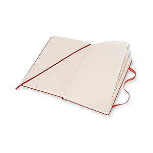 Moleskine Classic Notebook, Large, Plain, Coral Orange, Hard Cover (8051272893694)