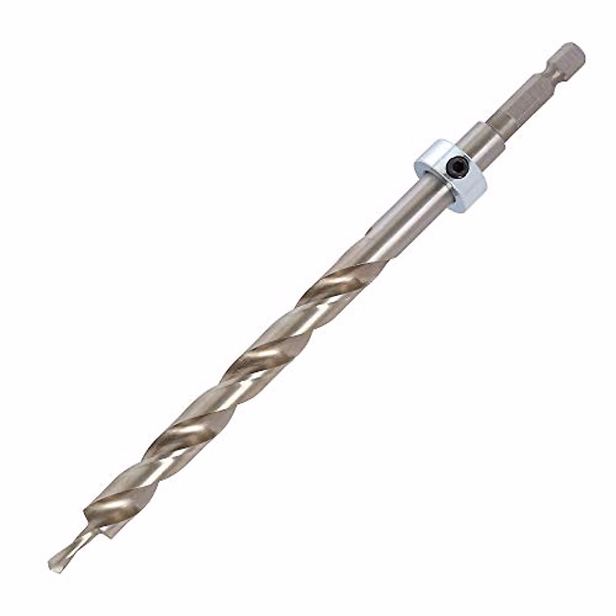 Trend HSS Pocket Hole Jig Drill Bit with Quick Release Hex Shank & Depth Setting Collar, 3/8 Inch, Drill Bit for Hardwoods & Softwoods, PH/DRILL/95Q