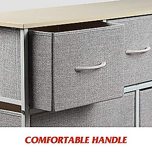 Moromuu Fabric Dresser with 8 Drawers, Storage Dresser for Bedroom, Hallway, Nursery, Entryway, Closets, Sturdy Metal Frame, Wood Tabletop, Easy Pull Handle, Gray