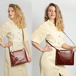 Fioretta Italian Genuine Leather Crossbody Shoulder Bag Handbag For Women