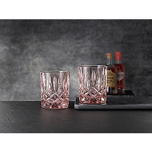 Nachtmann Noblesse Collection 4” Whiskey Tumbler, Made of Fine Crystal Glass, Glass for Bourbon, Whiskey, & Other Beverages, 10.4-Ounces, Dishwasher Safe, Set of 2 (Rose)