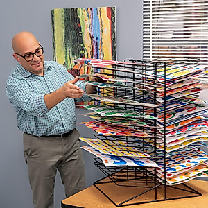 Sax All-Steel Double Sided Wire Drying Rack, 50 Shelves, 17 x 20 x 30 Inches, Steel, Black - 216782