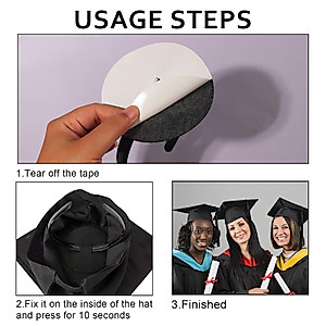 TIMMOKO Graduation Cap Holder Headband Keeps Cap Secure Black Simplicity Headbands Perfect Hair Accessories for Busy Graduates 1PCS