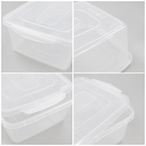Kekow 4-Pack Plastic Clear Storage Bins with Lids, Plastic Latch Storage Boxes, 14 L