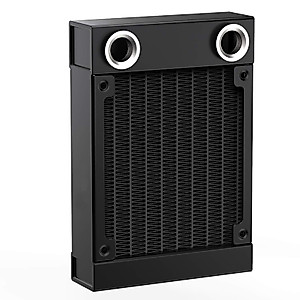 CLYXGS Water Cooling Radiator, 12 Pipe G1/4 Thread Heat Row Radiator 8 Pipe Aluminum Heat Exchanger Radiator for PC CPU Computer Water Cool System 80mm Black