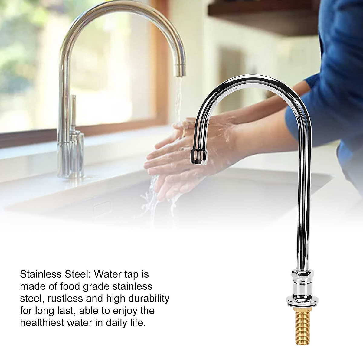 Water Filter Faucet Stainless Steel Water Tap with G1/2 Thread and 20mm Base Outer Diameter for Kitchen and Bathroom Use
