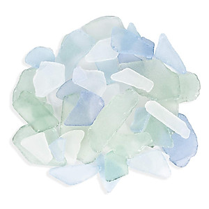 Sea Glass | 11oz Light Blue Olive & White Tumbled Sea Glass Decor | Bulk Seaglass Pieces for Beach Wedding Decor & Crafts | Plus Free Nautical eBook by Joseph Rains