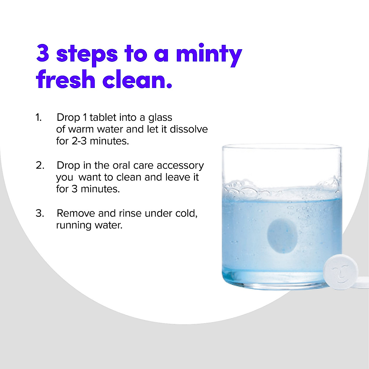 SmileDirectClub Retainer Cleaner, 128 Denture Cleaning Tablets, Safe and Minty Fresh