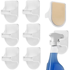 CBYJK Spray Bottle Holder Wall Mount, 8 Pack Adhesive Bottle Holder, Strongly Spray Bottle Organizer, Spray Bottle Hanger for Cabinet, Kitchen, Bathroom