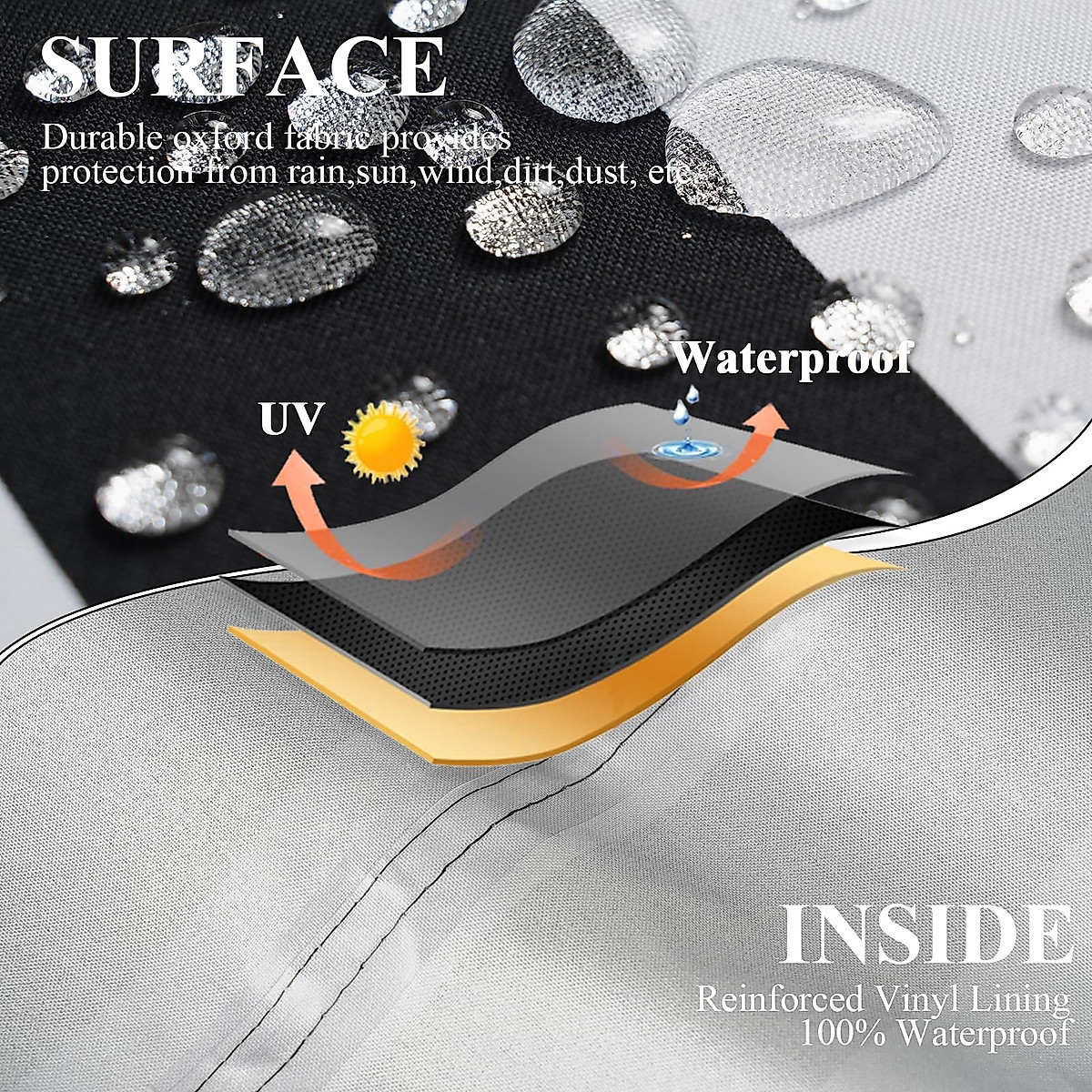 Hptmus Patio Furniture Covers - Patio Sofa Covers Loveseat Outdoor Furniture Cover Waterproof Heavy Duty Outdoor Patio Furniture Covers Patio Couch Cover, 66"W x 34"D x 38"H/Black&White Stripe