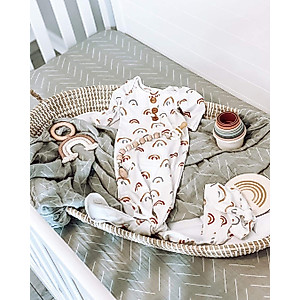 Baby Changing Basket with Pad - CPSC Safety Compliant - 100% Quilted Linen Cover Included - Nursery Changing Table Baskets - Baby Moses Basket Inspired - Diaper Changing Pad Set - 32”x16“x4“ (Linen)