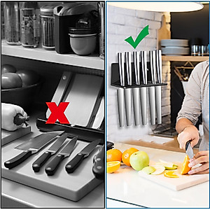 6.7-inch Knife Holder Punch-Free Knife Bar Strong Knife Acrylic Holder Cheese Knife Organizer Kitchen Knife Cutlery Organizer 2Pack