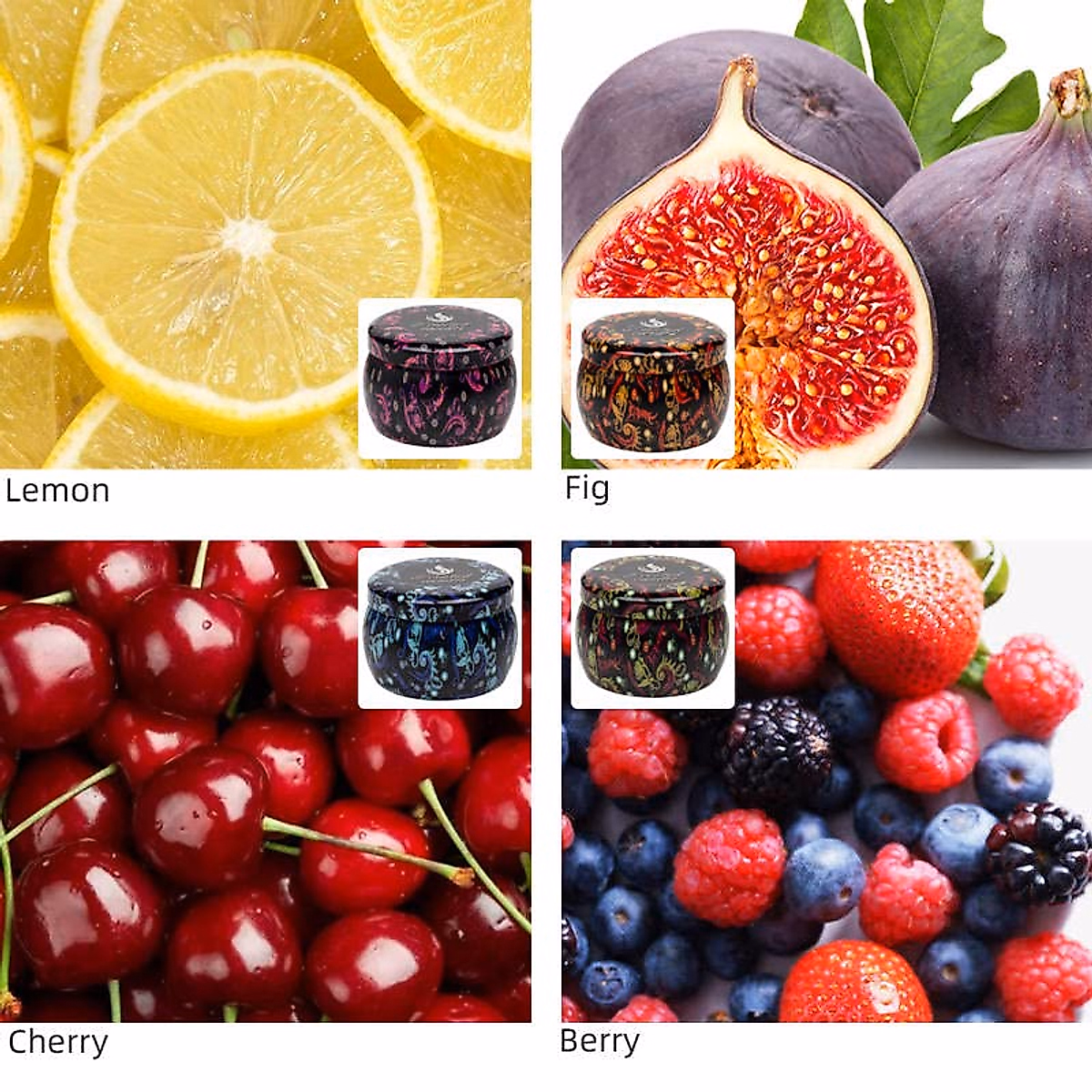 Scented Candle Set, Stress Relieving, Meditation, Candles for Home, 4 Pack Aromatherapy Handmade Soy Wax Luxury Fragrance Oil Scented Candle