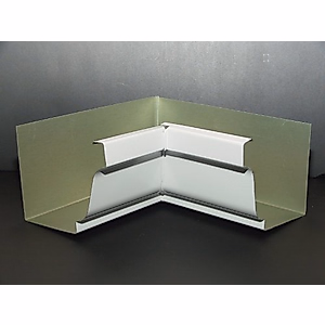 6" Inside Miter Professional brand heavy gauge aluminum K-Style Gutters, Gutter Corner, Mitre (6-inch, White)