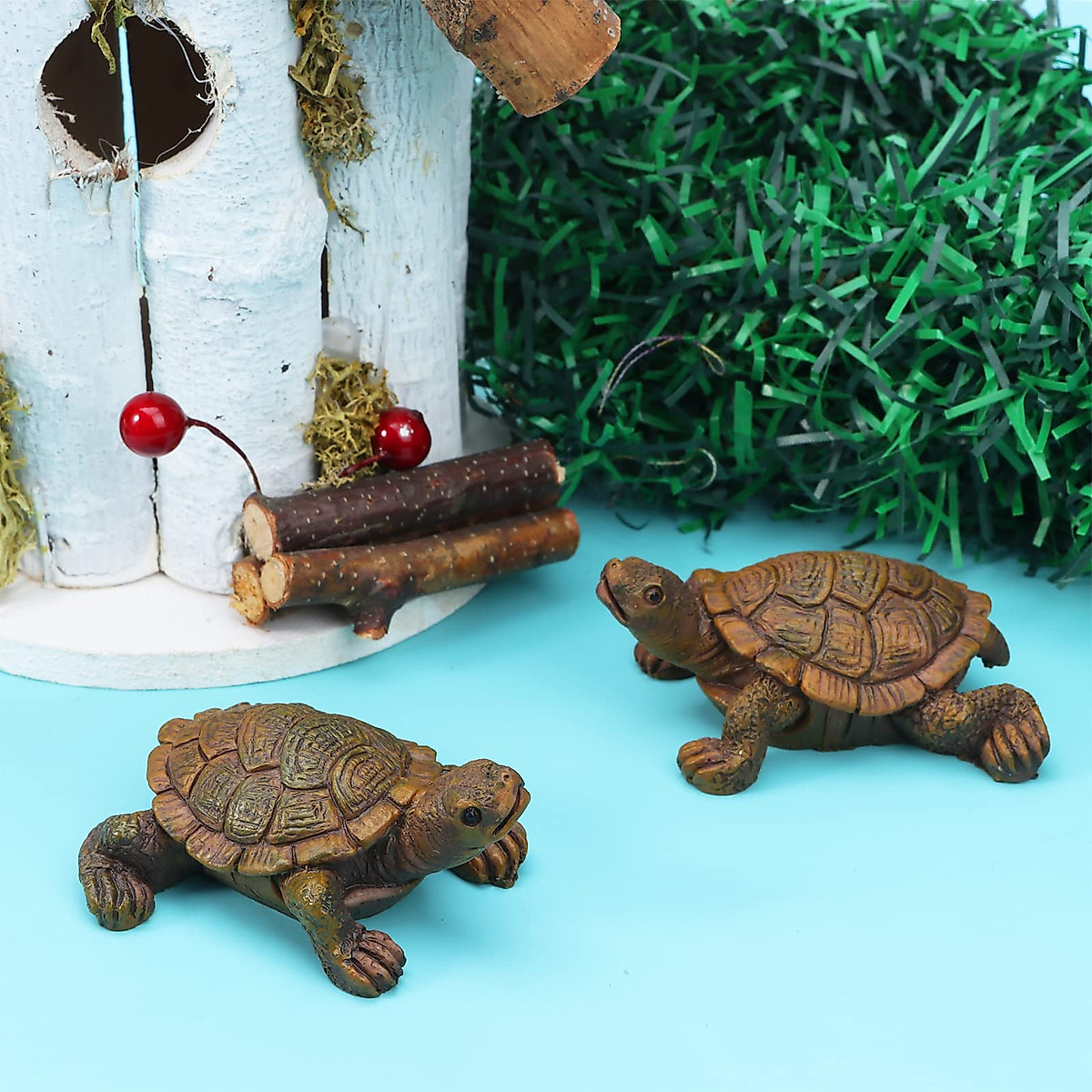 4 Pcs Mini Turtles Miniature Figurines Simulation Small Tortoise Ornaments Realistic Sea Turtles Resin Cute Beach Sea Turtles for Bonsai Craft Fairy Garden Succulent Planter Decorations