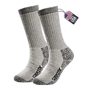 SAMSOX Merino Wool Boot Socks, Made in USA Heavyweight with Full Cushion, Bozeman XL