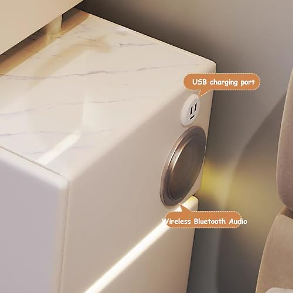 PAOOPA Dressing Table, Vanity Table with Lighted Mirror, Makeup Dressing Table with 3 Drawers, 3-Color Touch Screen Dimmable Mirror, Dressing Table with Mirror and Chair,A-60cm