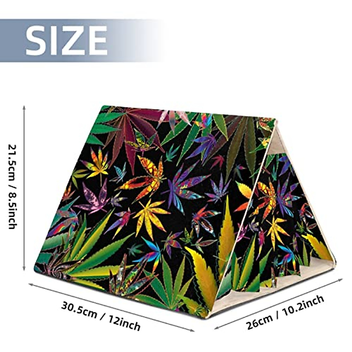 RATGDN Small Pet Hideout Marijuana Weed Leaf Hamster House Guinea Pig Playhouse for Dwarf Rabbits Hedgehogs Chinchillas