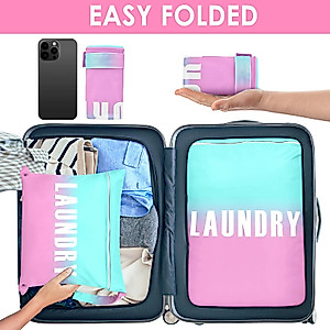 2 Pcs Large Travel Laundry Bag Waterproof Wet Dry Bag Washable Dirty Clothes Bag Bathing Suit Workout Bag for Gym Clothes Laundry Wet Clothes Swimming Yoga