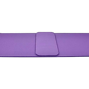 Signature Fitness All Purpose 1/2-Inch Extra Thick High Density Anti-Tear Exercise Yoga Mat and Knee Pad with Carrying Strap and Yoga Blocks, Purple
