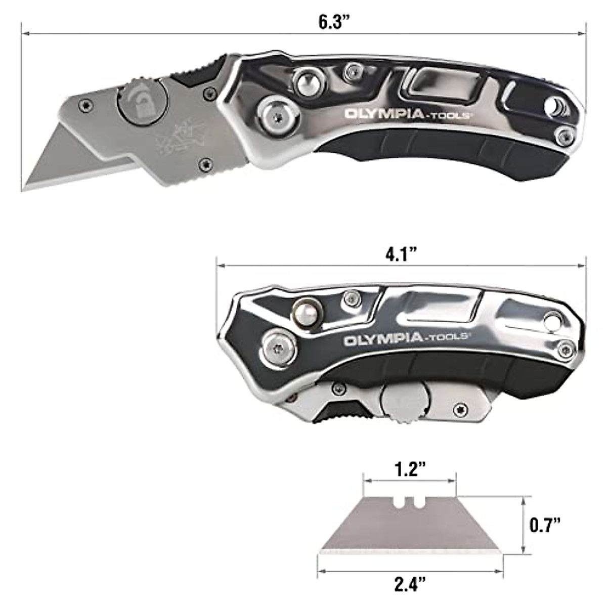 Olympia Tools 33-125 Turbofold Stainless Steel Utility Knife