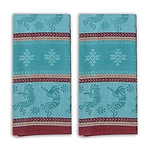 Kokopelli Embossed Jacquard Kitchen Tea Towels Set of 2