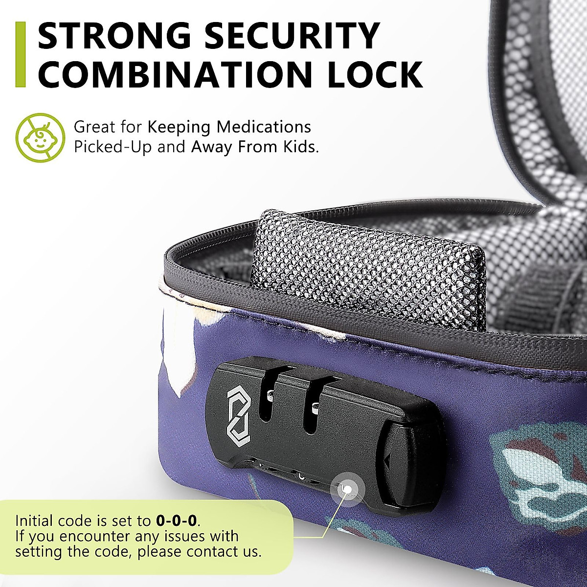 OZCHIN Smell Proof Bag with Combination Lock Tobacco Pipe Pouch Bag File Organizer Case Container Medicine Lock Box Odorless Storage Bag Great Gift for Friend