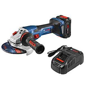 Bosch PROFACTOR 18V SPITFIRE GWS18V-13CB14 Cordless 5-6 In. Angle Grinder Kit & Slide Switch, Includes (1) CORE18V 8.0 Ah Performance Battery + Bosch GBA18V80 CORE18V 8.0 Ah Performance Battery