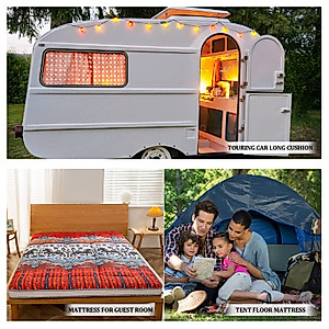 HIGOGOGO Japanese Floor Futon Mattress for Adults, Roll Up Sleeper Sofa Bed Mattress Replacement, Foldable Floor Bed Shikibuton Sleeping Pad, Pull Out Couch Mattress for Guest, Kids, Bohemian, Full