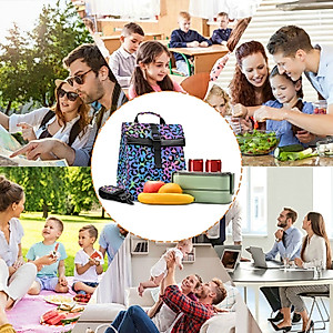 MNSRUU Insulated Lunch Bags Women Men, Rainbow Leopard Portable Reusable Thermal Meal Tote Cooler Bag Organizer, Adjustable Shoulder Strap, Handle