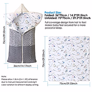 Petyoung Newborn Baby Swaddle Blanket, Multifunction Stroller Wrap Sleeping Mat Thick Warm Sleeping Bag for Baby Boys Girls 0-12 Months