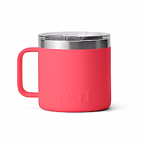 YETI Stainless Steel Rambler Drinking_Cup, Vacuum Insulated, with MagSlider Lid, 14 Ounces, Bimini Pink