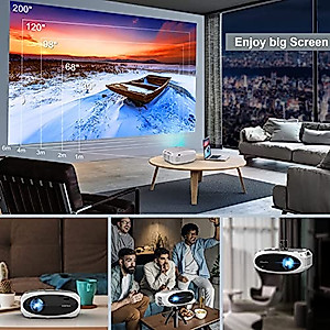 HD Projector with WiFi and Bluetooth- XOPPOX 1080P Native Video Projector for Outdoor Movies with 100'' Screen, Home Theater Wireless Projector Compatible with HDMI/USB/Laptop/PC/ PS4/smartphones