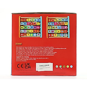 TOWO Activity Centre Triangle Toys - flip Flop Alphabet Blocks Abacus Clock - Activity Cube for Toddlers 5 in 1- Toys for Babies Montessori Learning-Wooden Toys for 1 Year Old