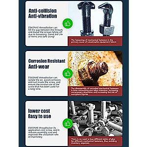 Blue Threadlocker M-242 Medium Strength Removable 0.4 Fl oz/12 ml Nut & Bolt Locker Lock Tight & Seal Fasteners Anaerobic Curing Metal Glue