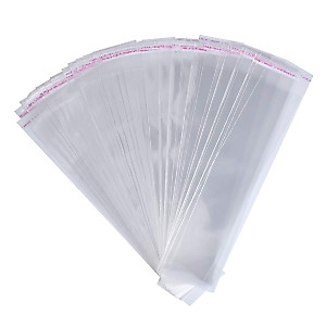 Pretzel Bag 200 PCS Clear Pretzel Rod Bags 2 x 10.8 Inch Self Adhesive Bag Clear Flat Treat Bags for Donut Bars Candy (2 x 10.8 Inch)