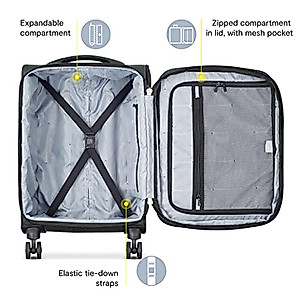 DELSEY Paris Sky Max 2.0 Softside Expandable Luggage with Spinner Wheels, Blue, Carry-on 21 Inch