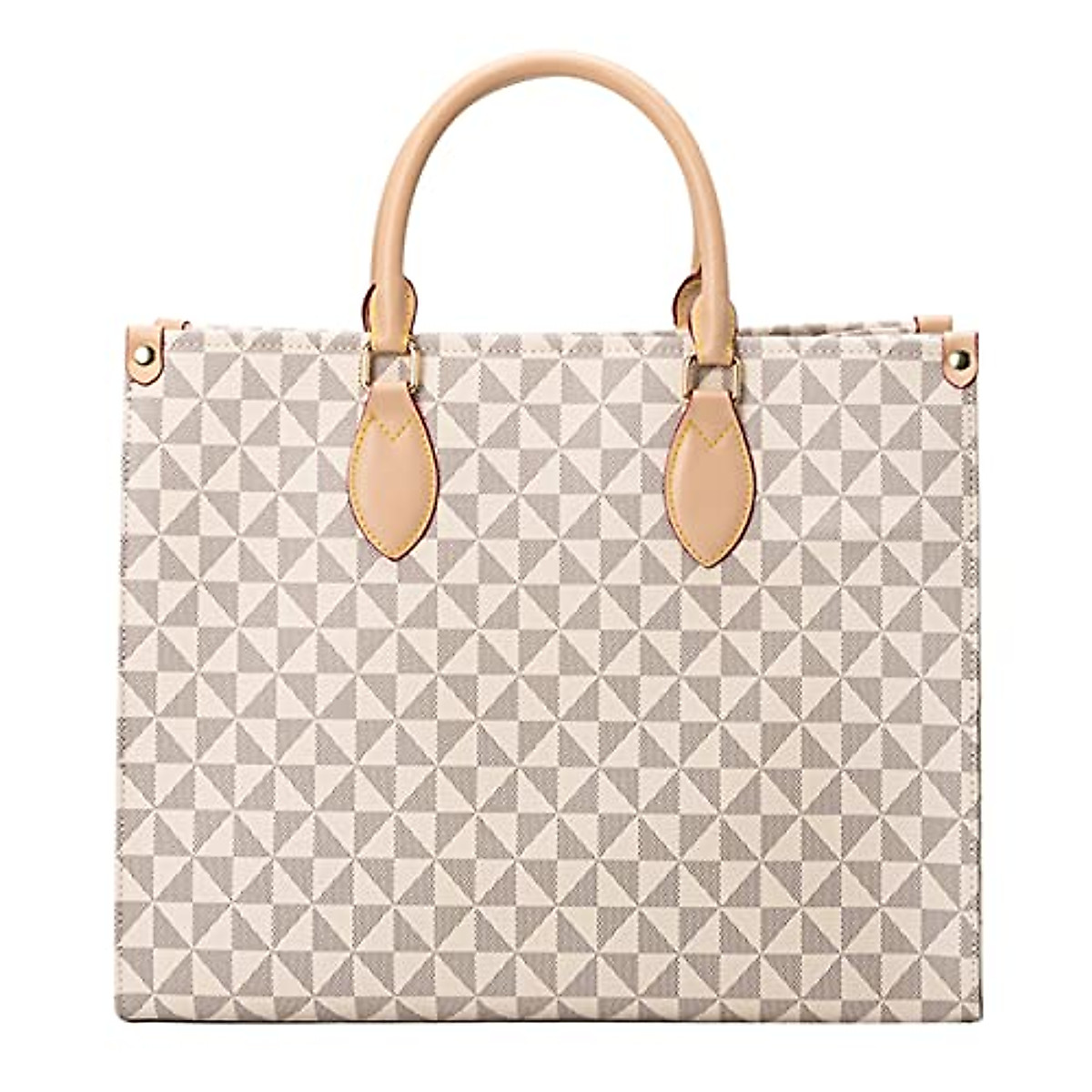 Alena Culian Womens Leather Handbag With Shoulder Strap Foral Pattern PVC Top Handle Large Tote Satchel Crossbody Shoulder Bags (White)