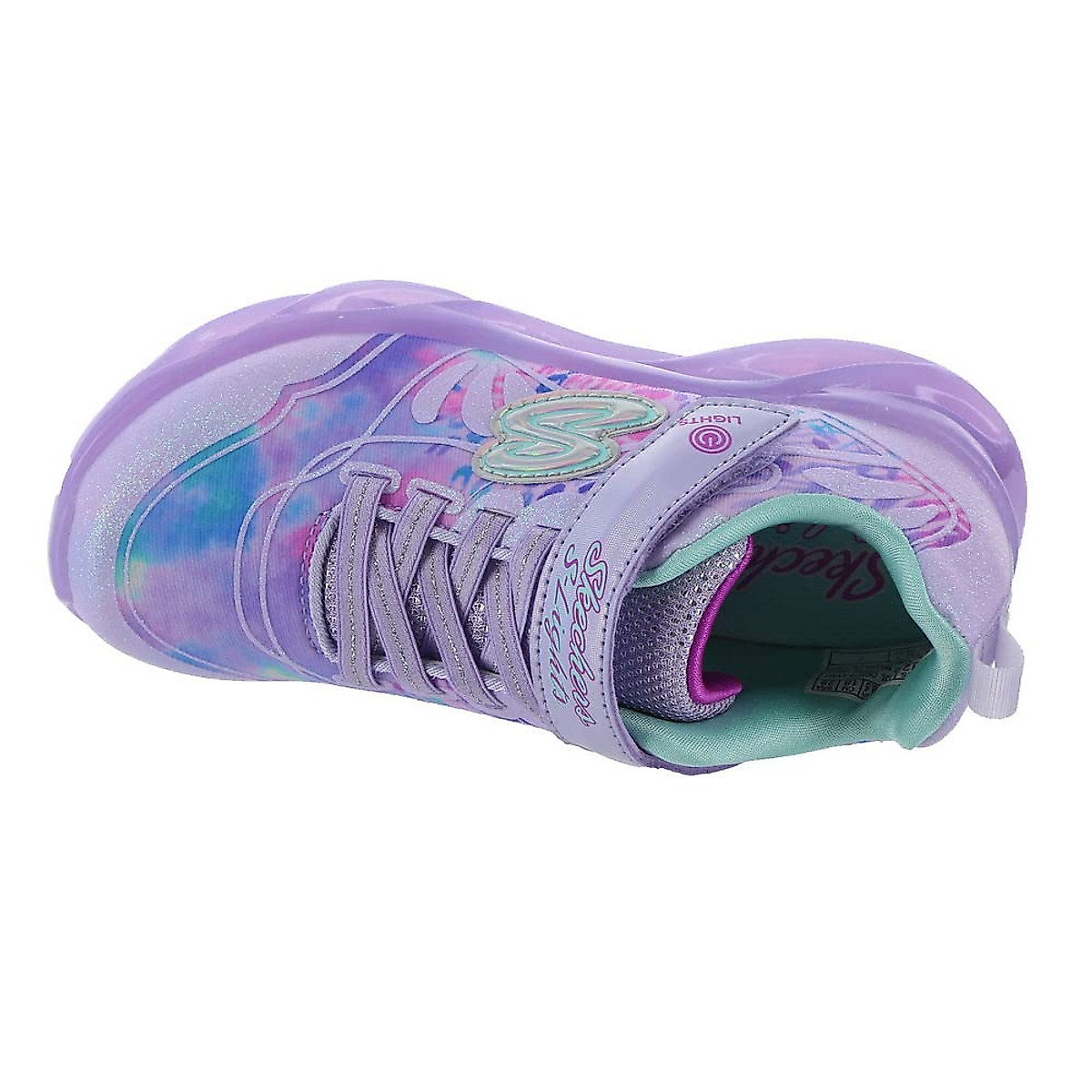 Skechers Kids Girls Twisty Ice Sneaker, Lavender/Multi, 2 Little Kid