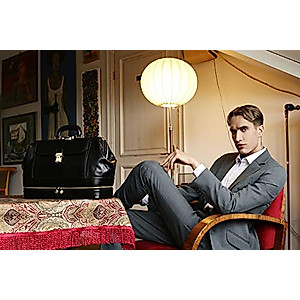 Time Resistance Leather Medical Doctor Bag Vintage Style Medium Satchel Black