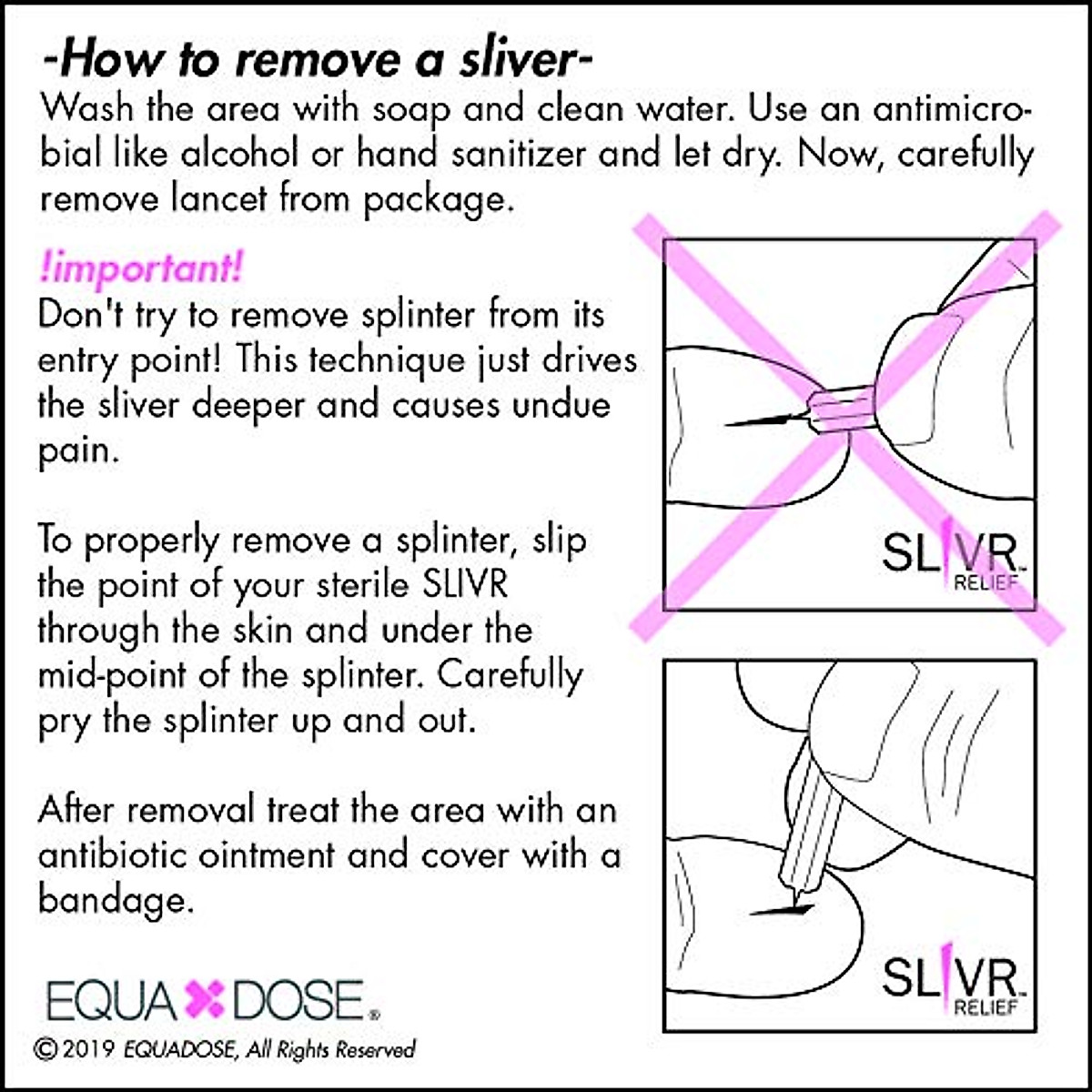 The Sliver Removal System for Slivr Relief. Includes 15 Clean Sliver removers, Precision Tweezers, and a Waterproof Container. Perfect for First Aid Kits